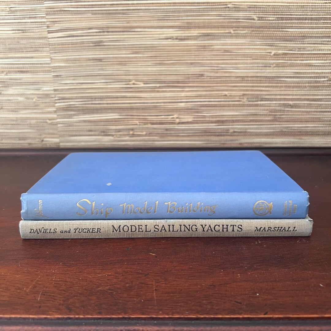 Vintage Books About Model Ship Building | Faded Light Blue Seaside ...