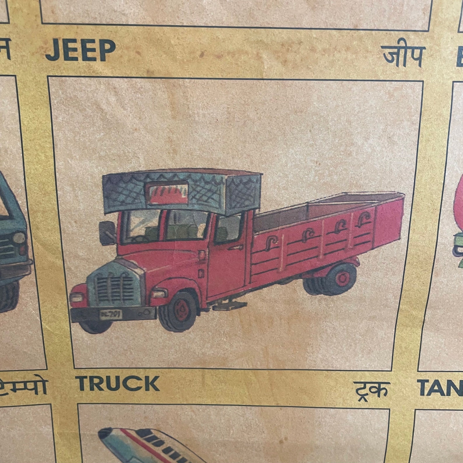 Vintage India Transportation School Chart Poster With English | Etsy