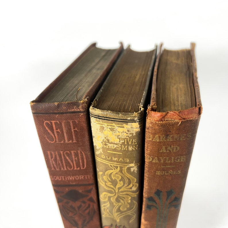 Small Stack of Ornate Red and Gold Antique Decorative Books - Etsy