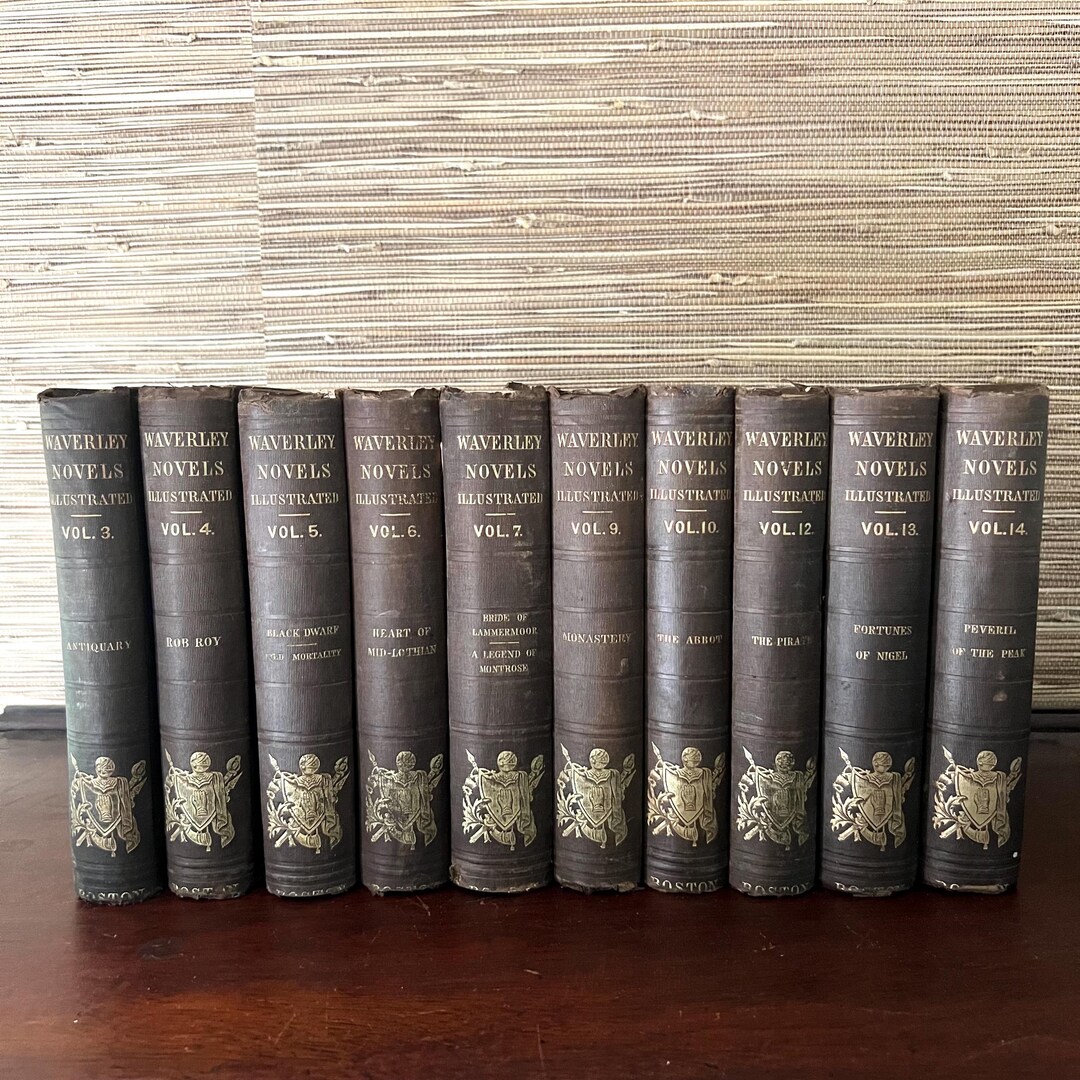 Antique 10 Volume Set of Waverley Novels by Sir Walter Scott ...