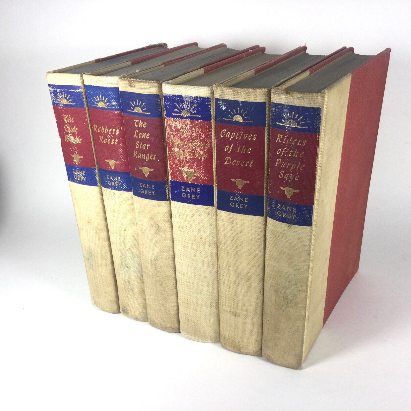 Set of 6 Zane Grey Western Adventure Books for Vintage | Etsy