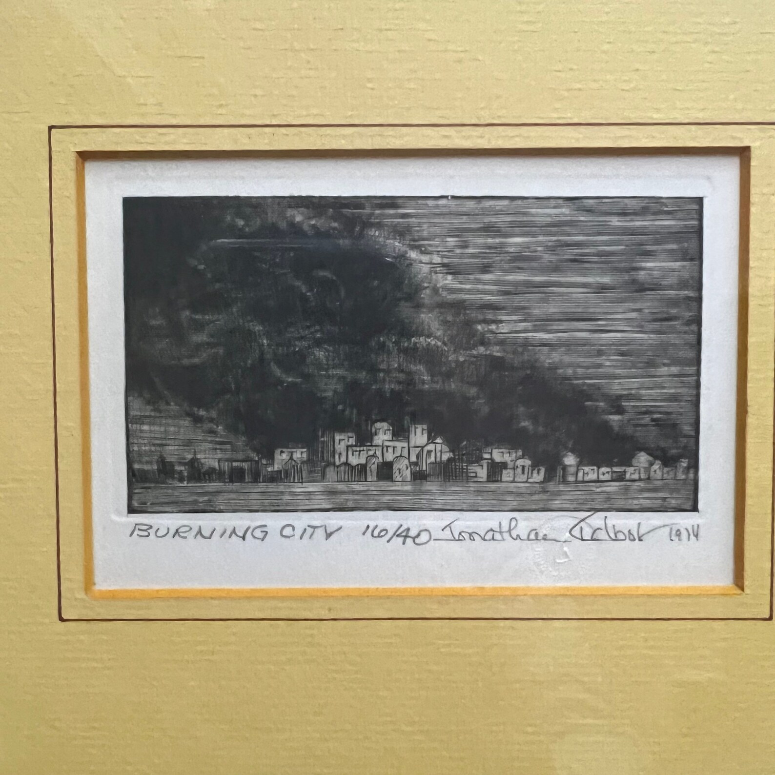 Original Jonathan Talbot Engraving Print burning City - Etsy