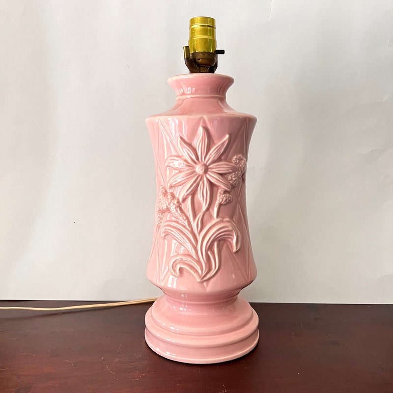 Ceramic Lamp With Flowers - Etsy