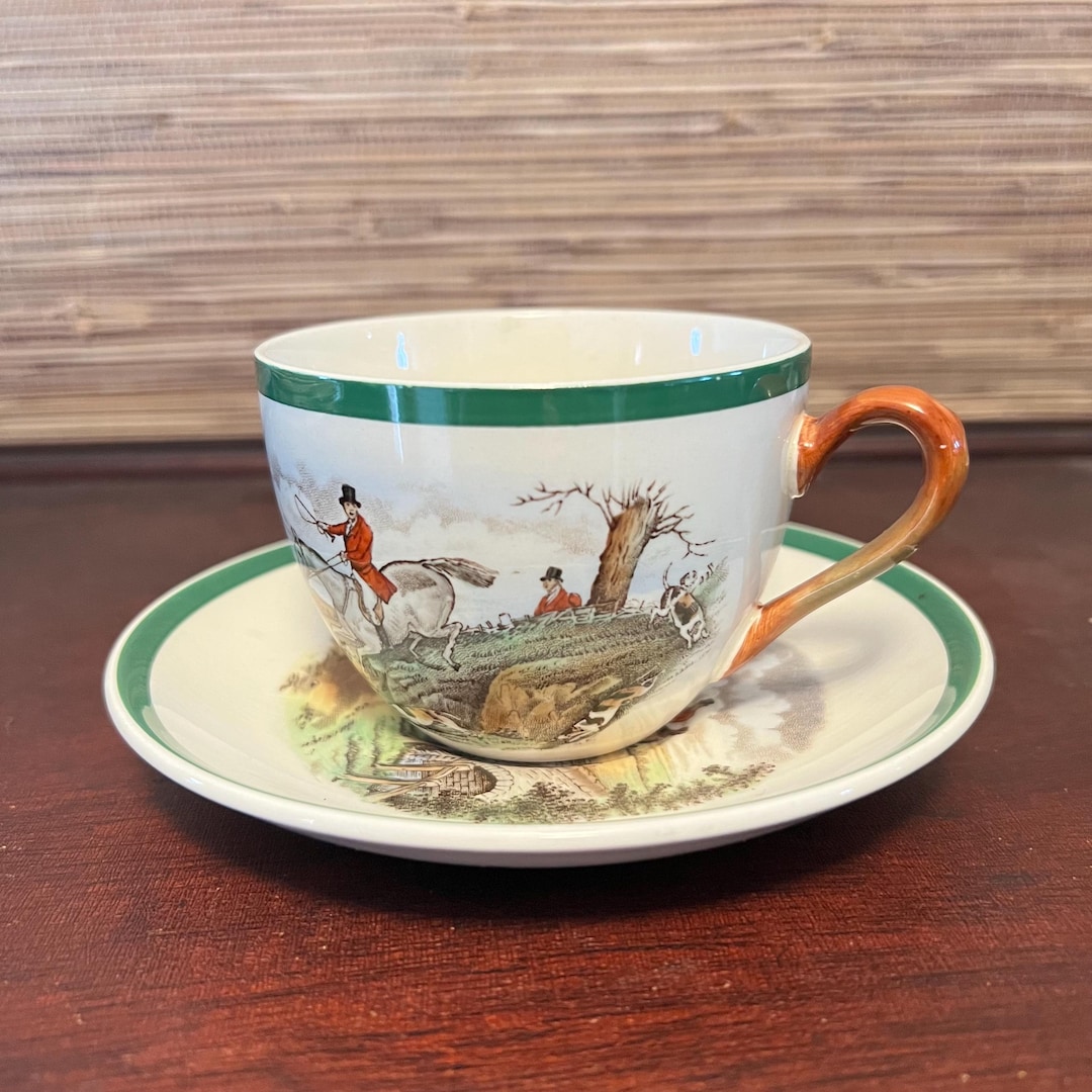 Vintage Copeland Spode Foxhunt Tea Cup and Saucer | Herring Hunt the ...