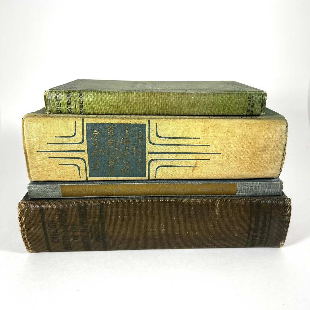 Small Stack of Faded and Weathered Blue Green Books - Etsy
