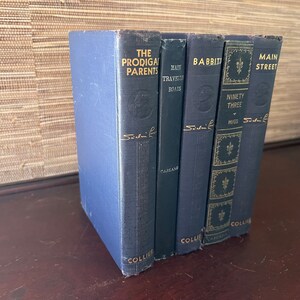 Vintage Dark Navy Blue Book Stack Coffee Table Styling, Home Accent ...