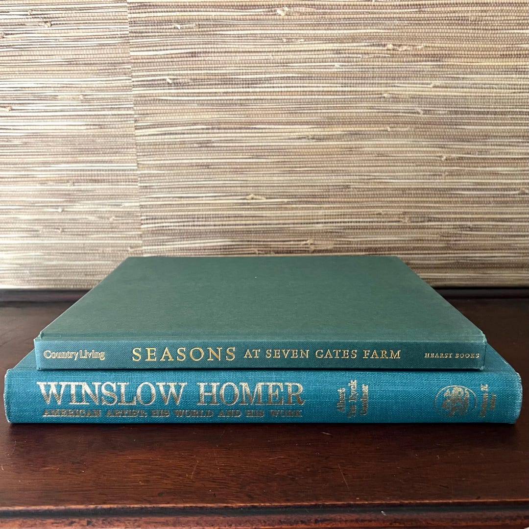 Vintage Dark Green and Peacock Blue Coffee Table Books | Authentic ...