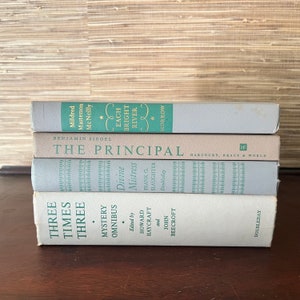 Stack of Vintage Books in Gray With Green Accents | Classic Traditional ...