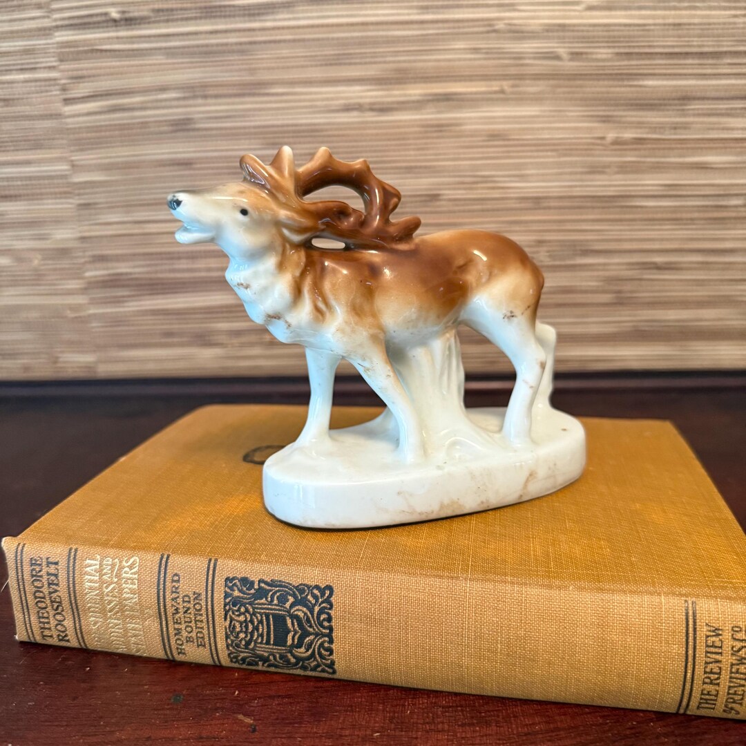 Vintage China Stag Figurine | Small Deer Statue Decor or Gift Idea for ...