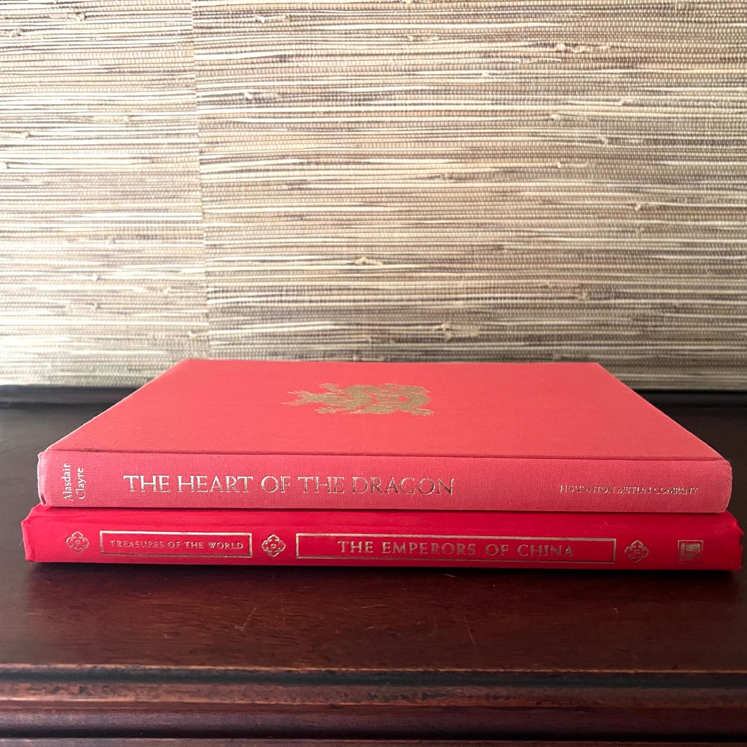 Vintage China Theme Red Coffee Table Books | Authentic Oversized ...