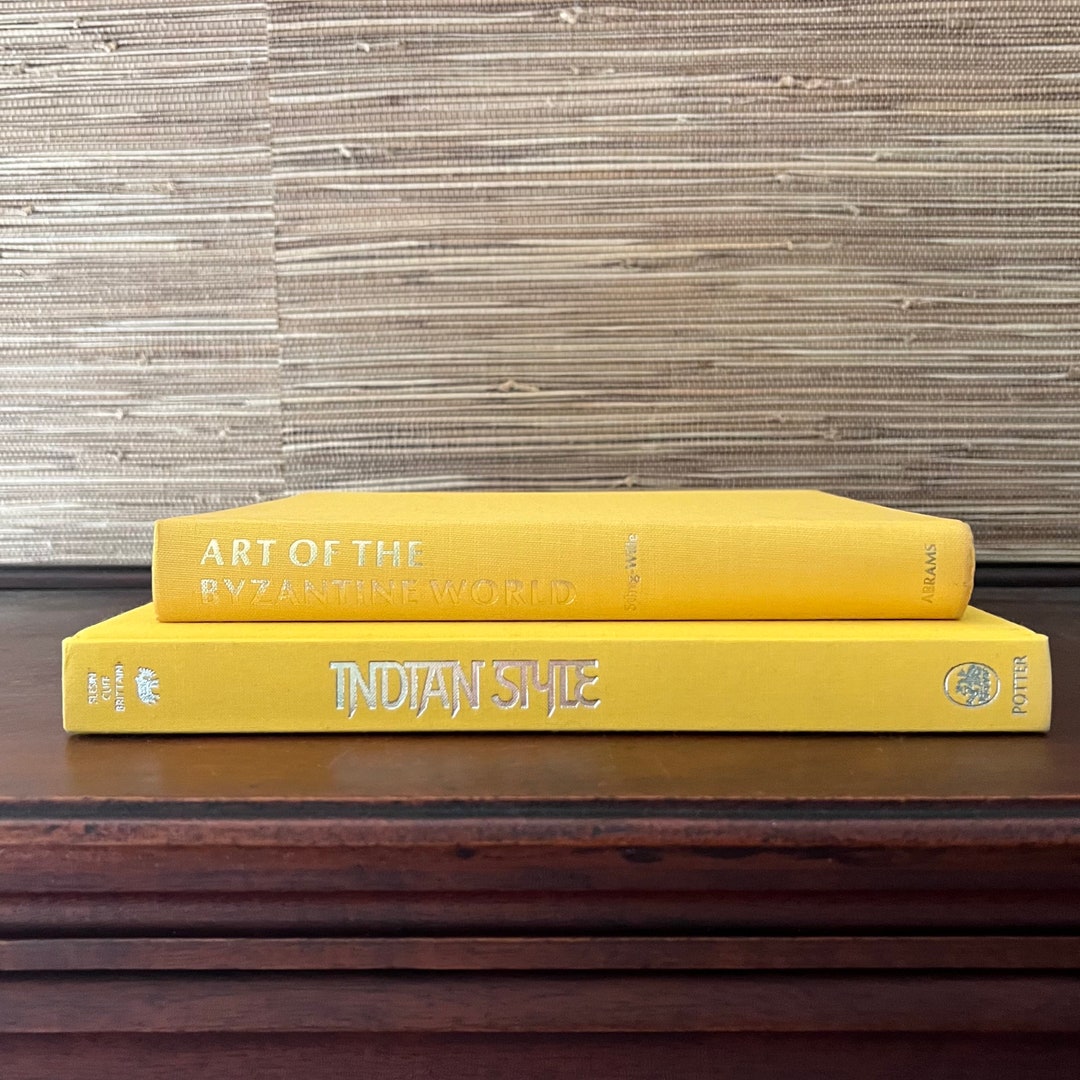 Vintage Yellow Coffee Table Books - Etsy