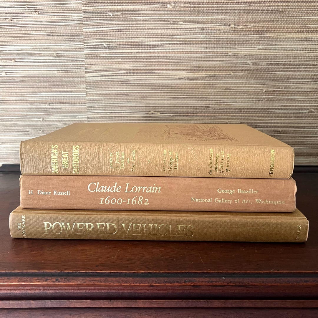 Vintage Warm Beige and Tan Coffee Table Books | Authentic Oversized ...