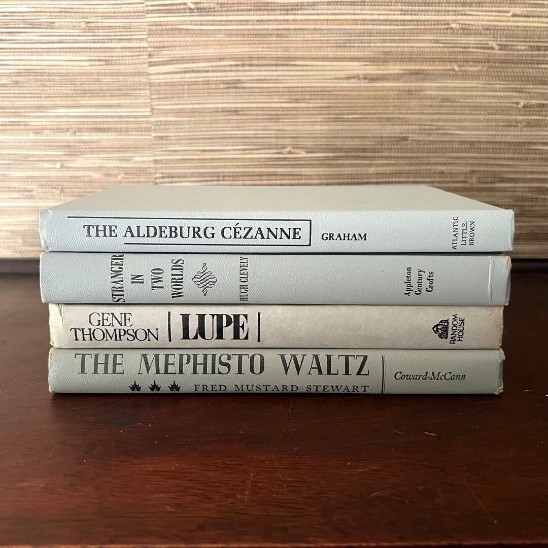 Stack of Vintage Gray Books | Classic Home Decor or Wedding Decoration ...