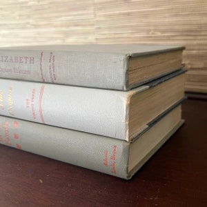 Stack of Vintage Gray Books With Red Accents | Classic Home Decor or ...