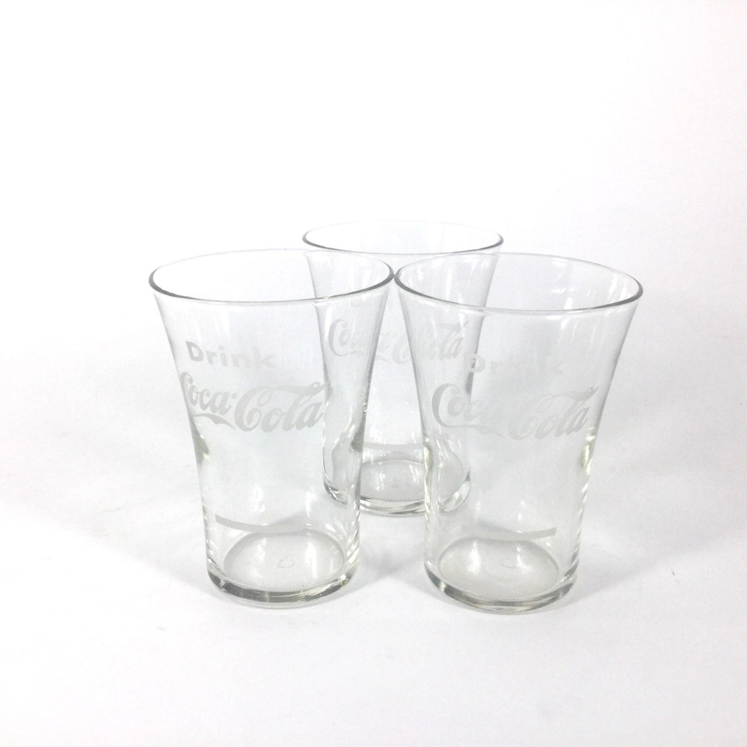 Vintage Clear Glass Cocoa-cola Coke Syrup Glasses Set of 3 - Etsy