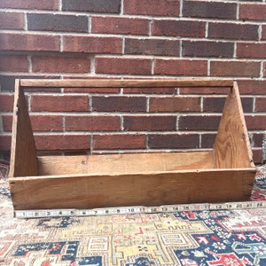Vintage Rustic Wooden Caddy With Handle | Primitive Box or Toolbox Tote ...