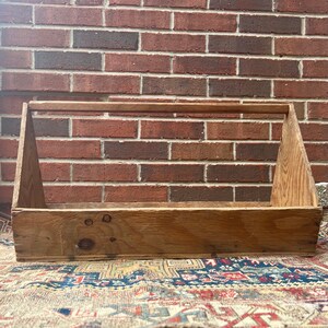 Vintage Rustic Wooden Caddy With Handle | Primitive Box or Toolbox Tote ...