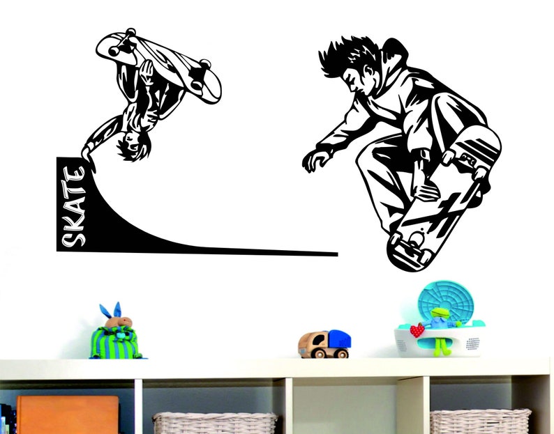 Skateboard Ramp Wall Art Stickers Decals Vinyl Skate Board | Etsy