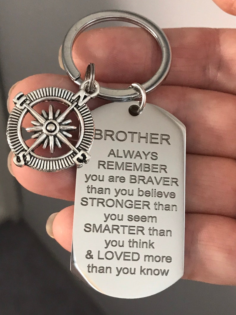 Keychain Gift for Brother - Personalized Best Brother Keychain - Custom ...