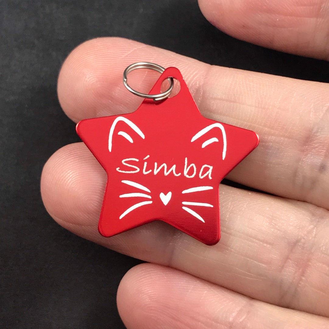 Star Pet ID Tag - Cats or Dogs ID Cards - Custom Engraved Pet Tag ...