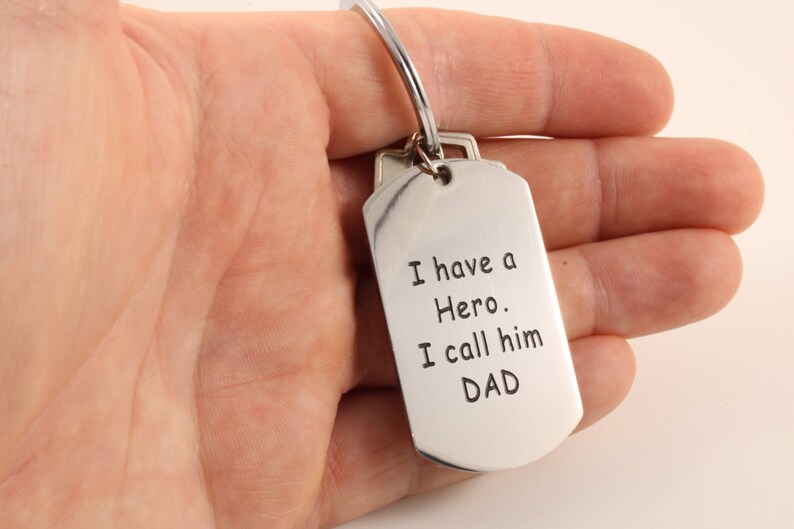 Custom Keychain for Dad - Personalized Text Keychain - Stainless Steel ...