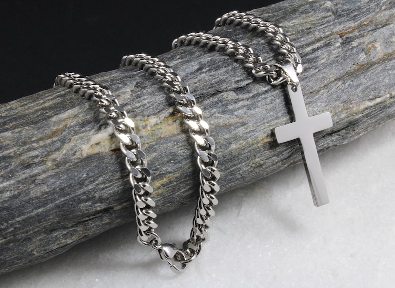 Custom Cross and Chain Stainless Steel Curb Chain - Etsy