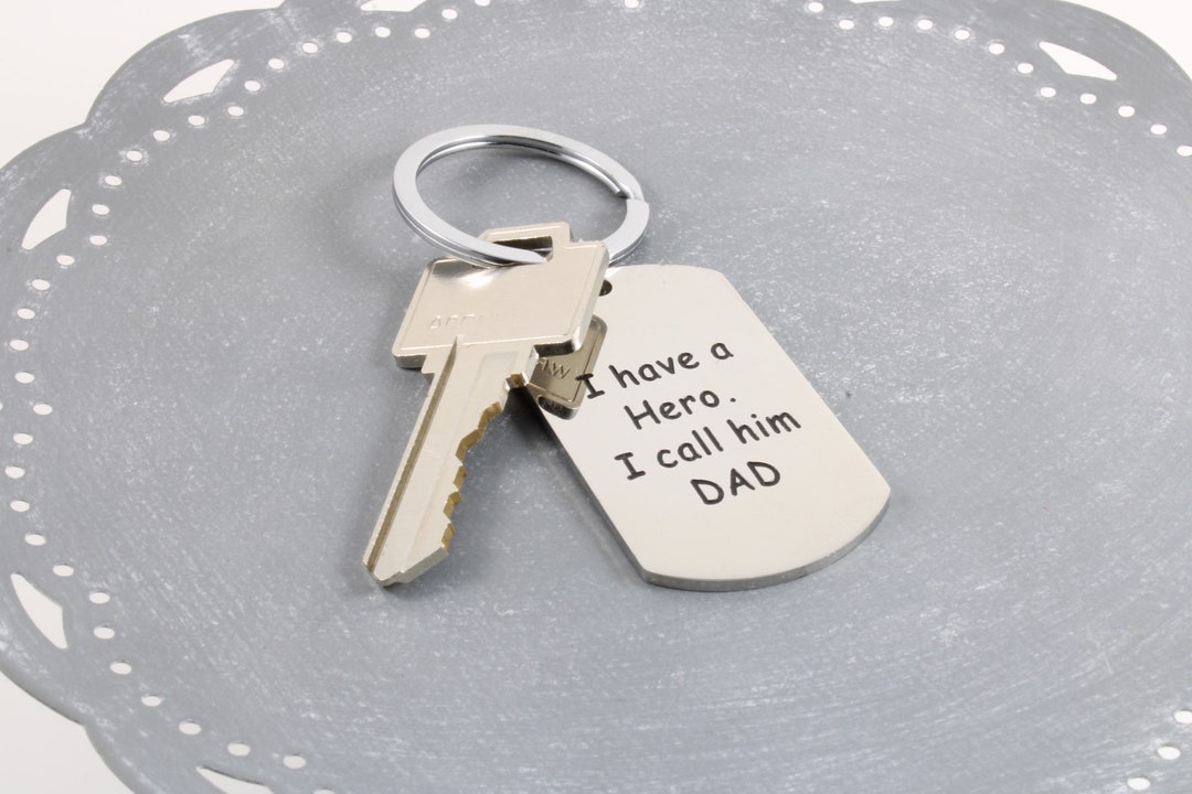 Custom Keychain for Dad Personalized Text Keychain Stainless Steel ...