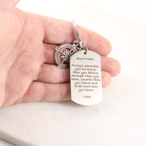 Keychain for Brother or Sister - Custom Engraved Keyring Gift for ...