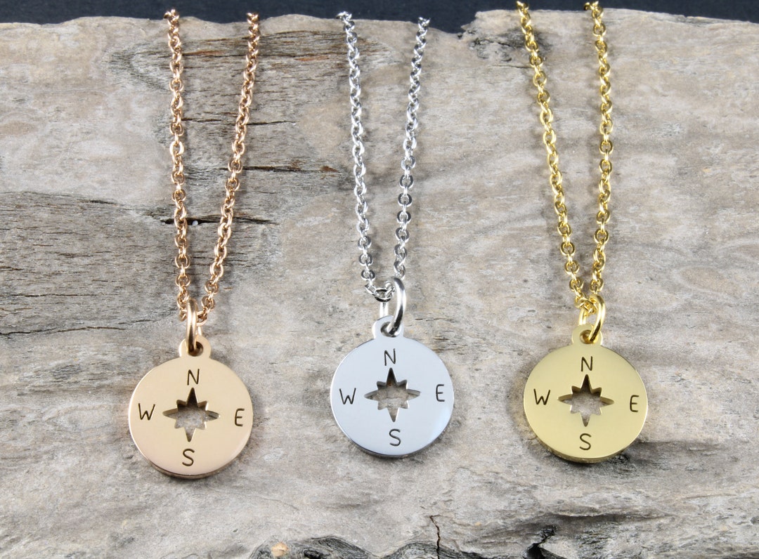 Custom Compass Pendant - Coordinates Necklace for Women - Wanderlust ...