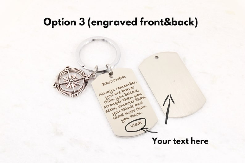 Keychain for Brother or Sister - Custom Engraved Keyring Gift for ...