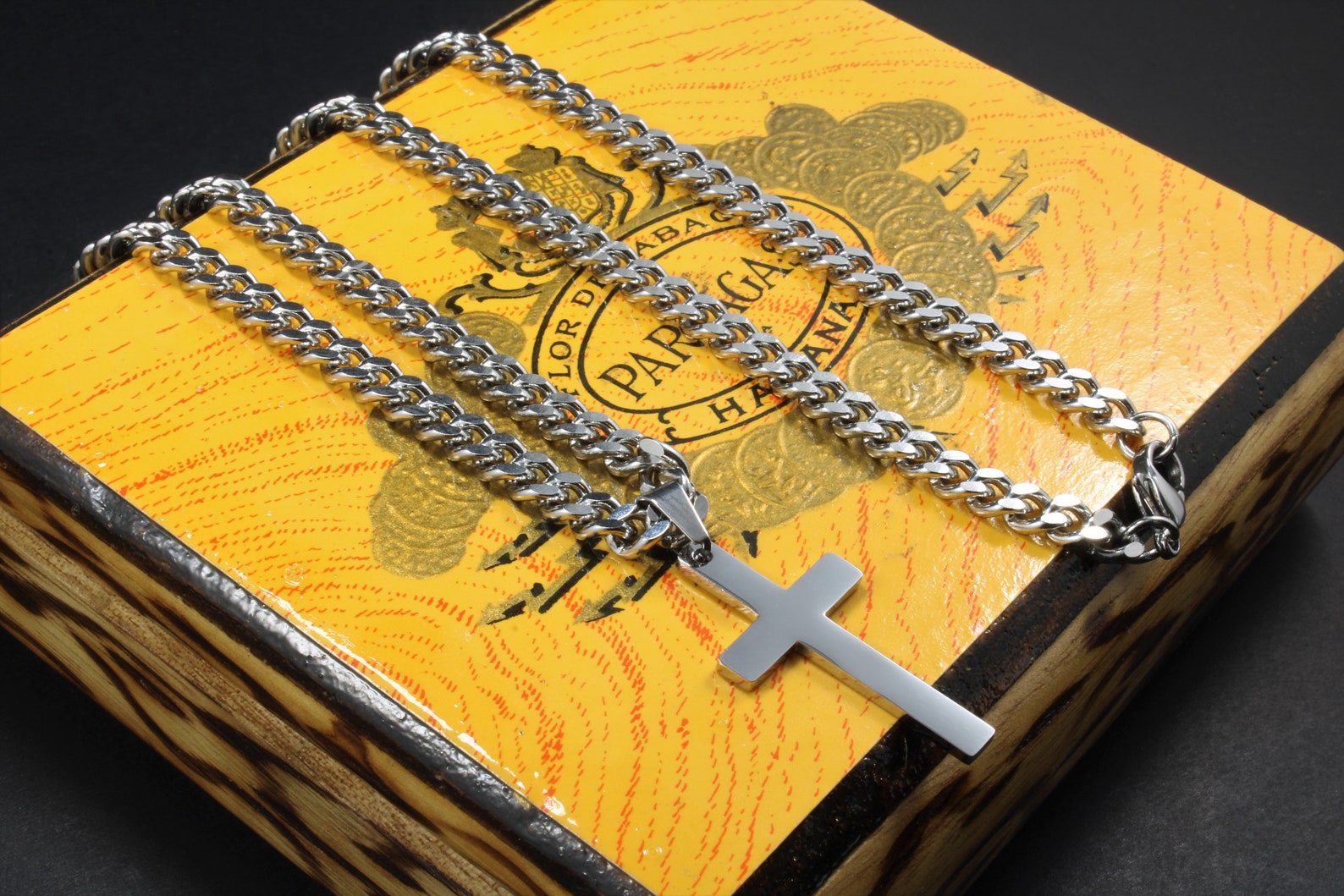 Custom Cross and Chain Stainless Steel Curb Chain - Etsy