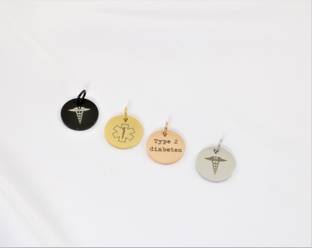 Caduceus Medical Alert Coin Pendant - Custom Personalized Medical Alert ...