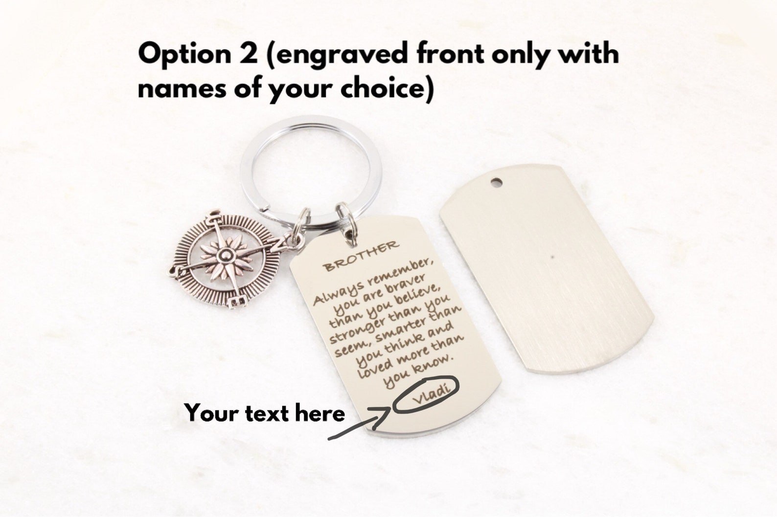 Keychain for Brother or Sister - Custom Engraved Keyring Gift for ...