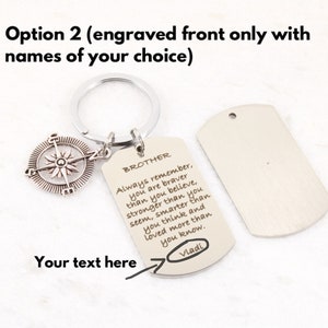 Keychain for Brother or Sister - Custom Engraved Keyring Gift for ...