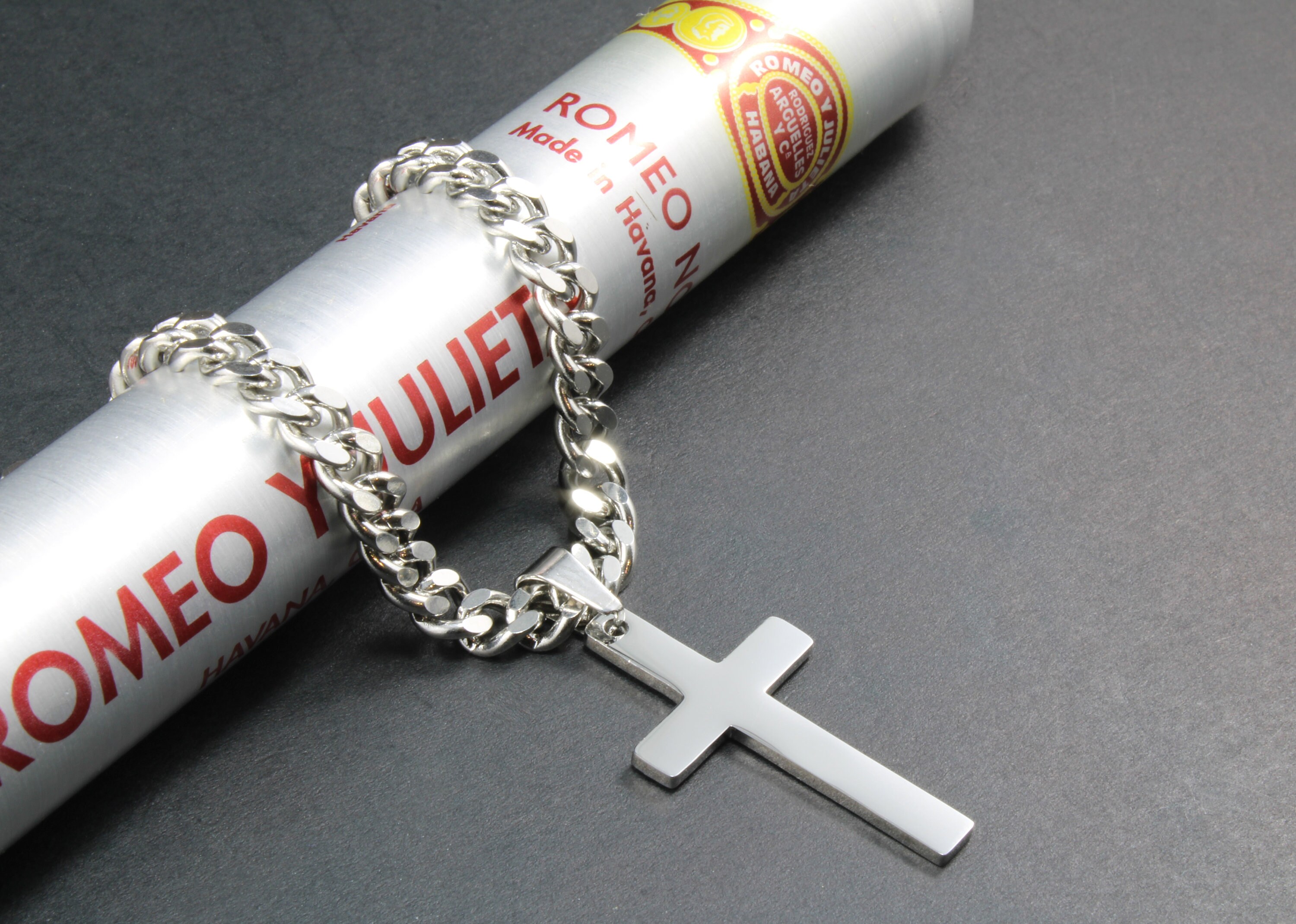 Custom Cross and Chain Stainless Steel Curb Chain - Etsy