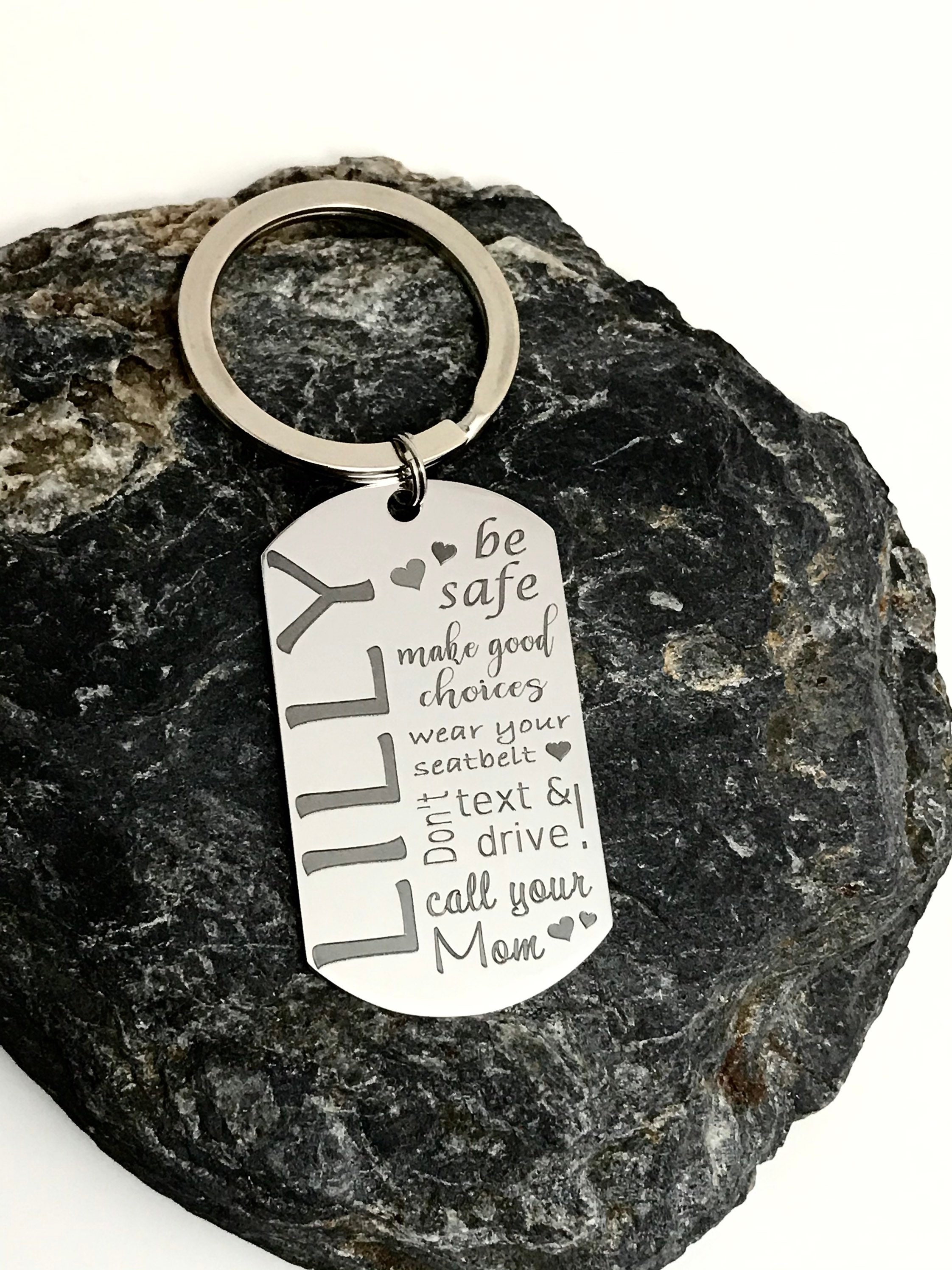 Personalized Drive Safe Keychain Gift for Daughter or Son - Etsy