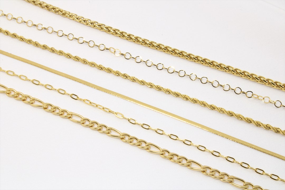 Custom Length 14k Gold Plated Chain - Gold Women's Chain Necklace - Non ...