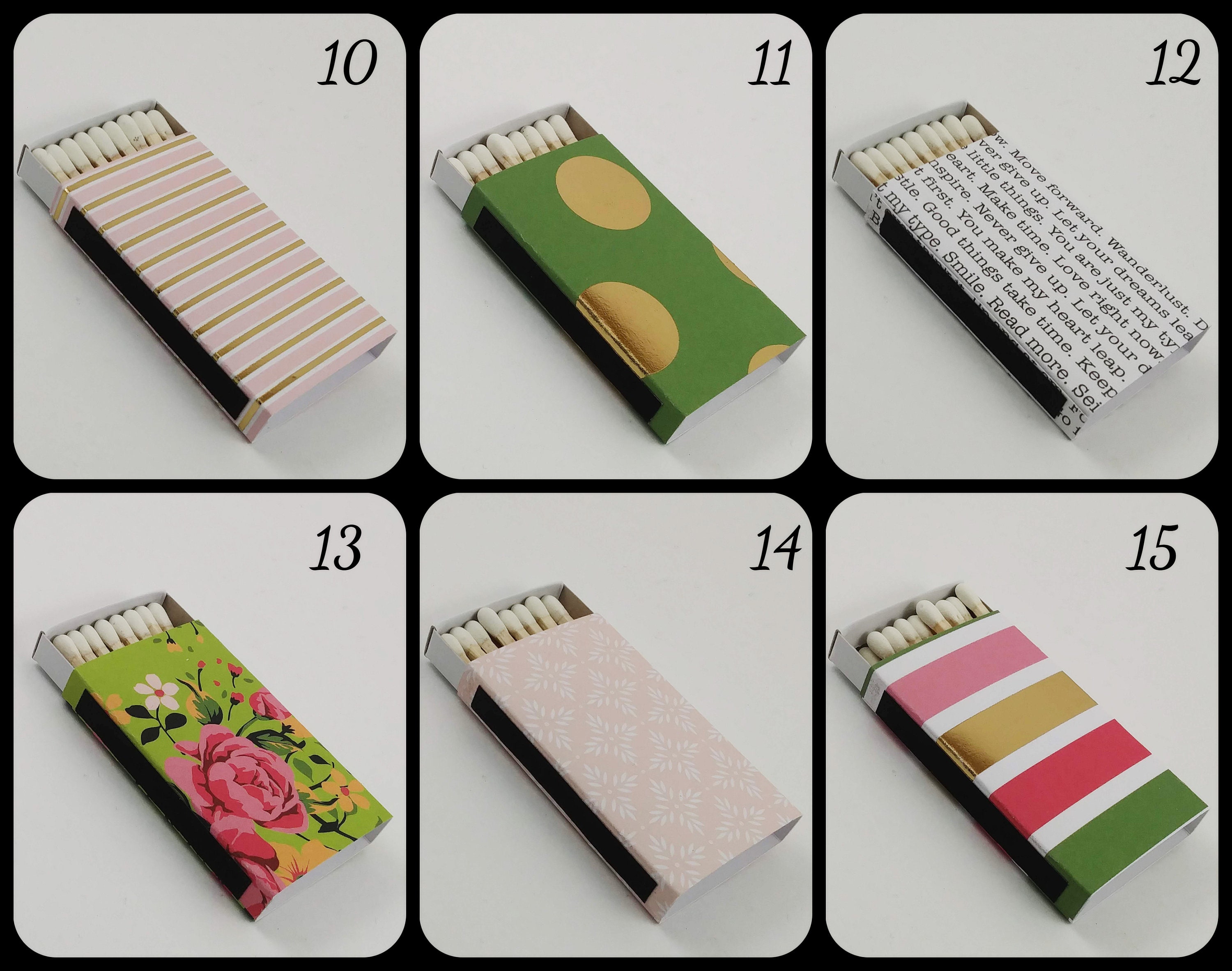Decorative Matchboxes Multicolored & Gold Foil Collection Set of 5 or ...
