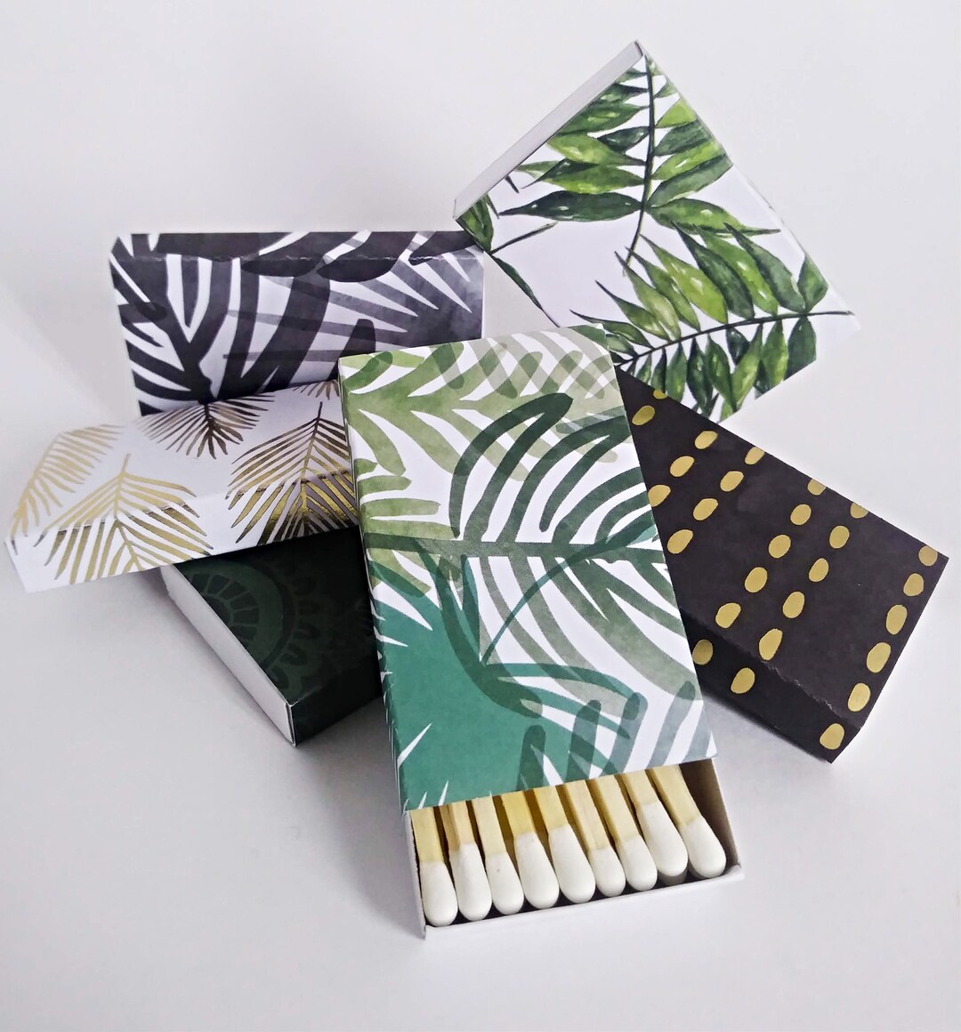 Decorative Matchboxes - Ferns & Fronds Collection - Set of 5 or 10 - Etsy