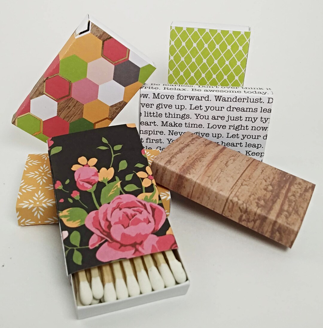 Decorative Matchboxes - Multicolored & Gold Foil Collection - Set of 5 ...