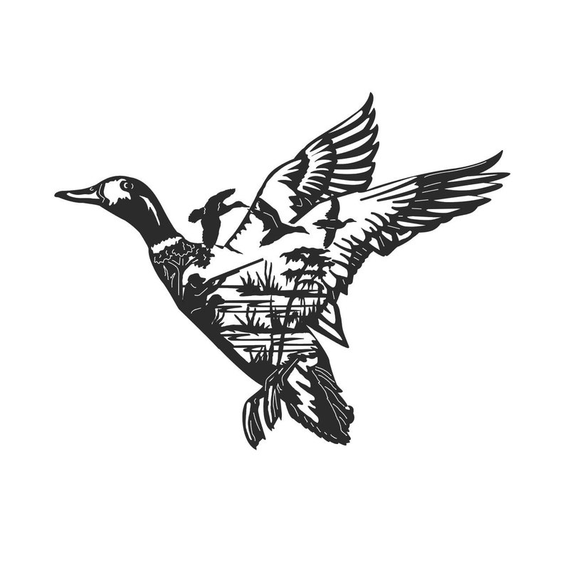 Duck Hunting Scene Dxf Cut File Svg Cut File for Circuit Dxf - Etsy UK