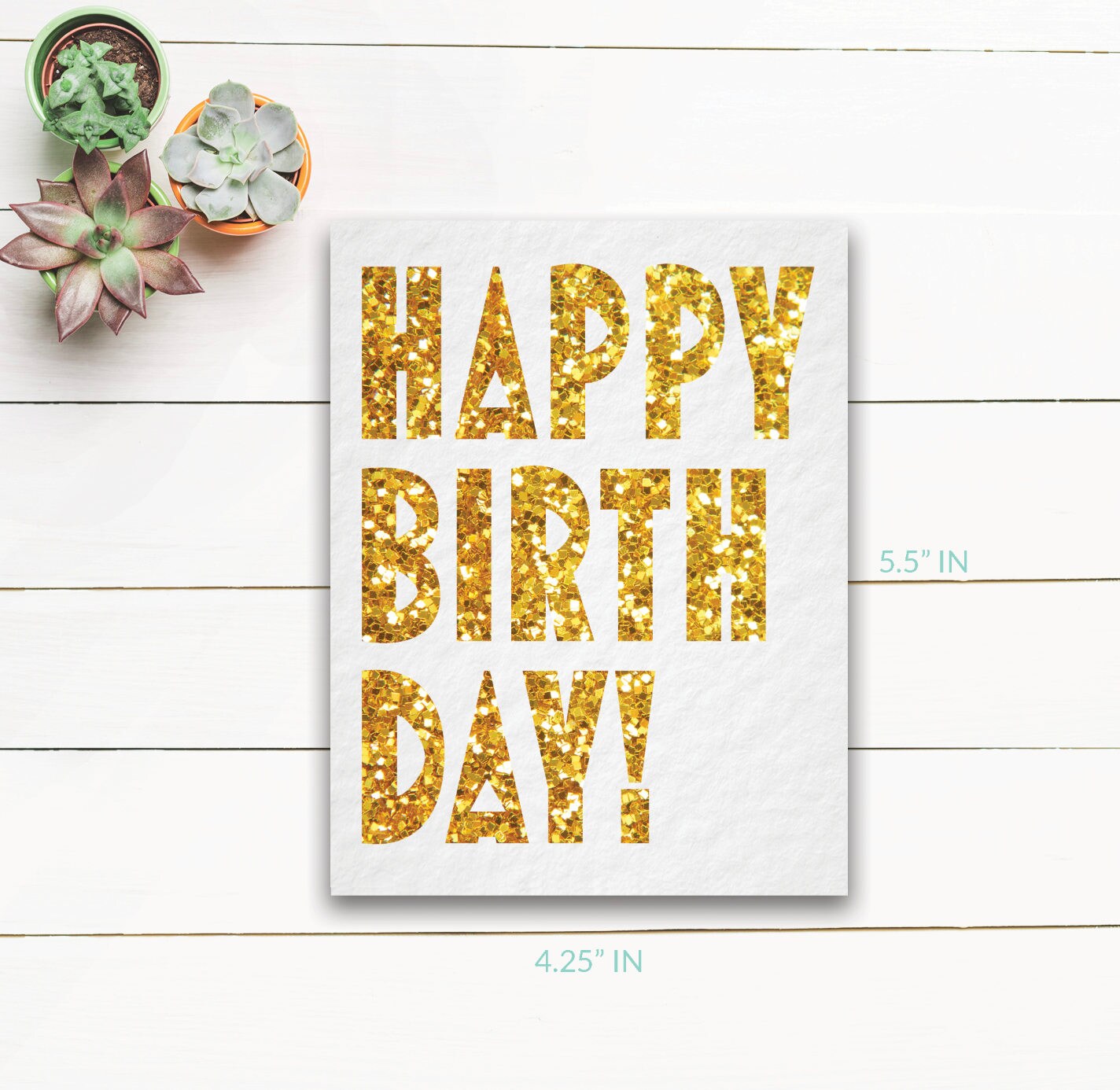 Happy Birthday Card Gold Glitter Instant Download - Etsy UK