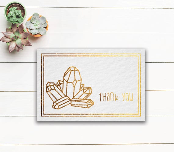 Thank You Card Crystals Instant Download | Etsy