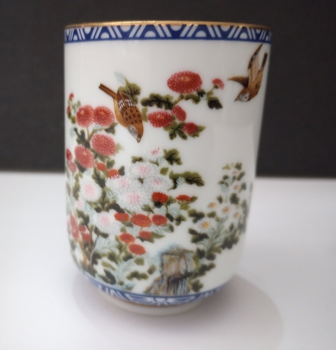 Kinuko Yamabe Hand Painted Porcelain Tea Sake Cup - Etsy