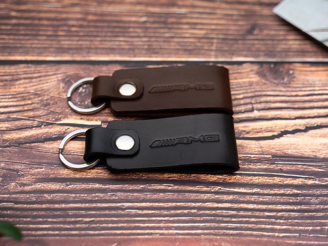 Mercedes AMG Leather Car Keyring, Personalised Keychain, Key Fob ...