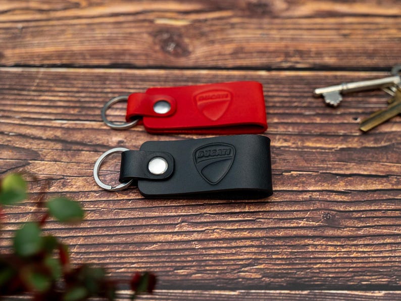 Ducati Leather Motorbike Keyring: Personalized Handmade Keychain Fob - Etsy