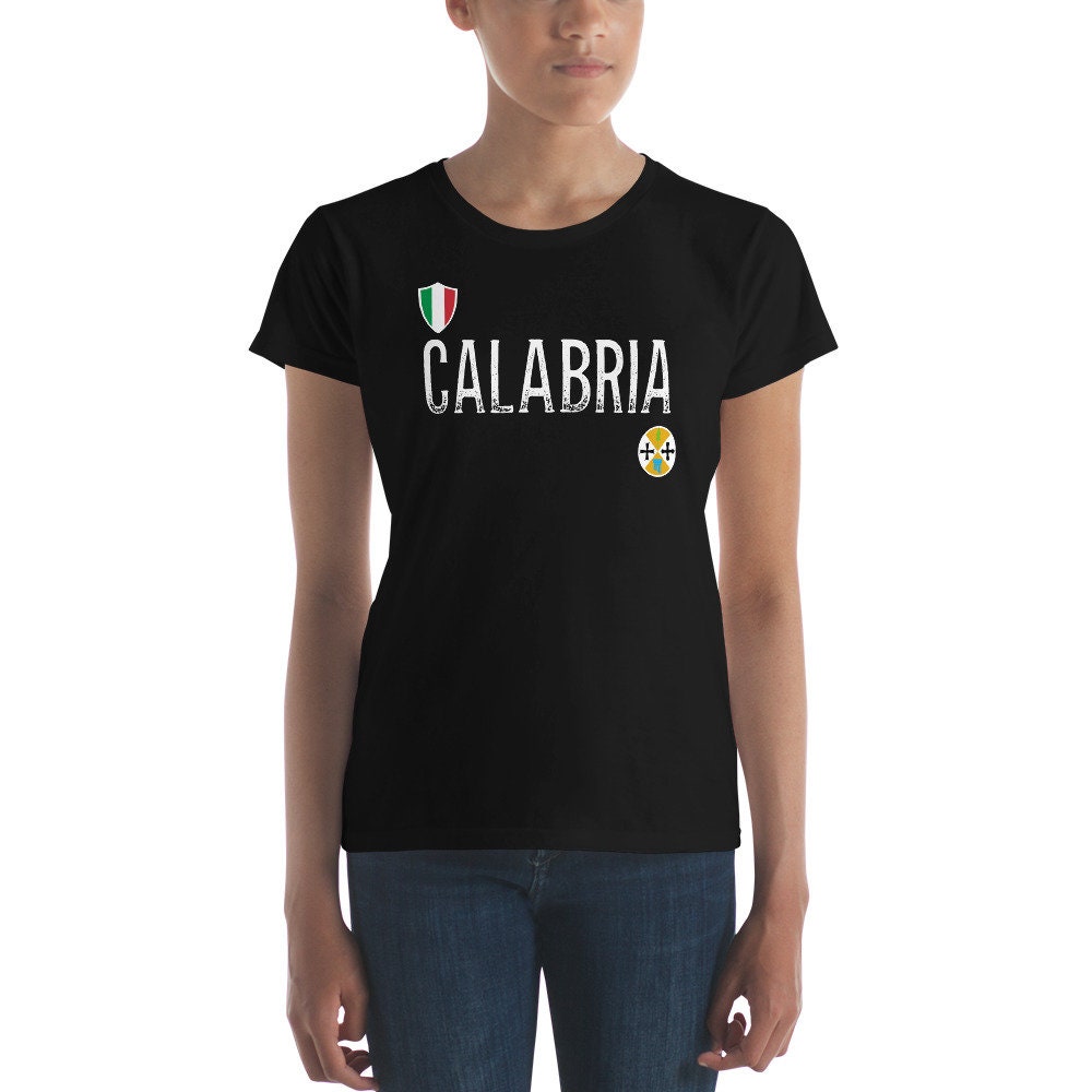 Women's Calabria Soccer Tee Shirt Featuring the Italian & Calabrian ...