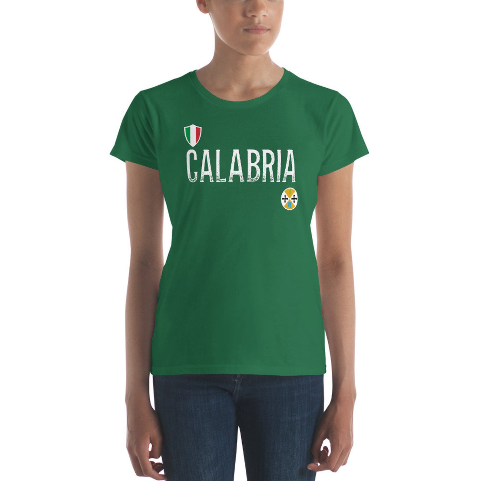 Women's Calabria Soccer Tee Shirt Featuring the Italian & Calabrian ...