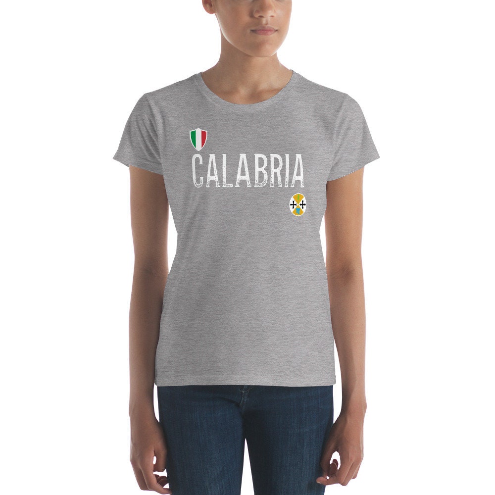 Women's Calabria Soccer Tee Shirt Featuring the Italian & Calabrian ...