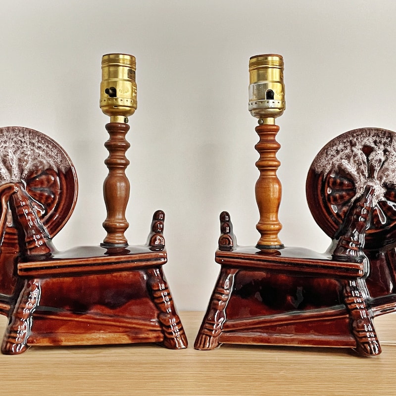 Spinning Wheel Lamp - Etsy